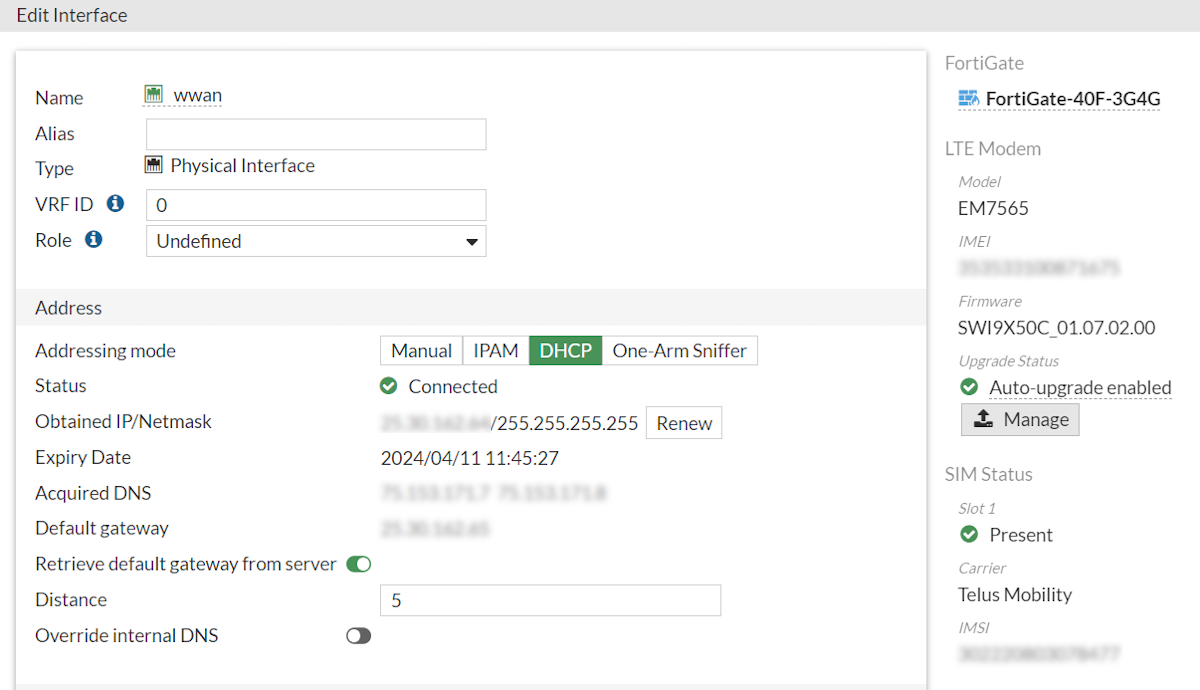 Upgrade LTE modem firmware directly from FortiGuard | FortiGate / FortiOS 7.6.3 | Fortinet ...
